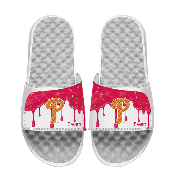 "Philadelphia Phillies Ice Cream Drip" Slide Sandals | Philadelphia ...